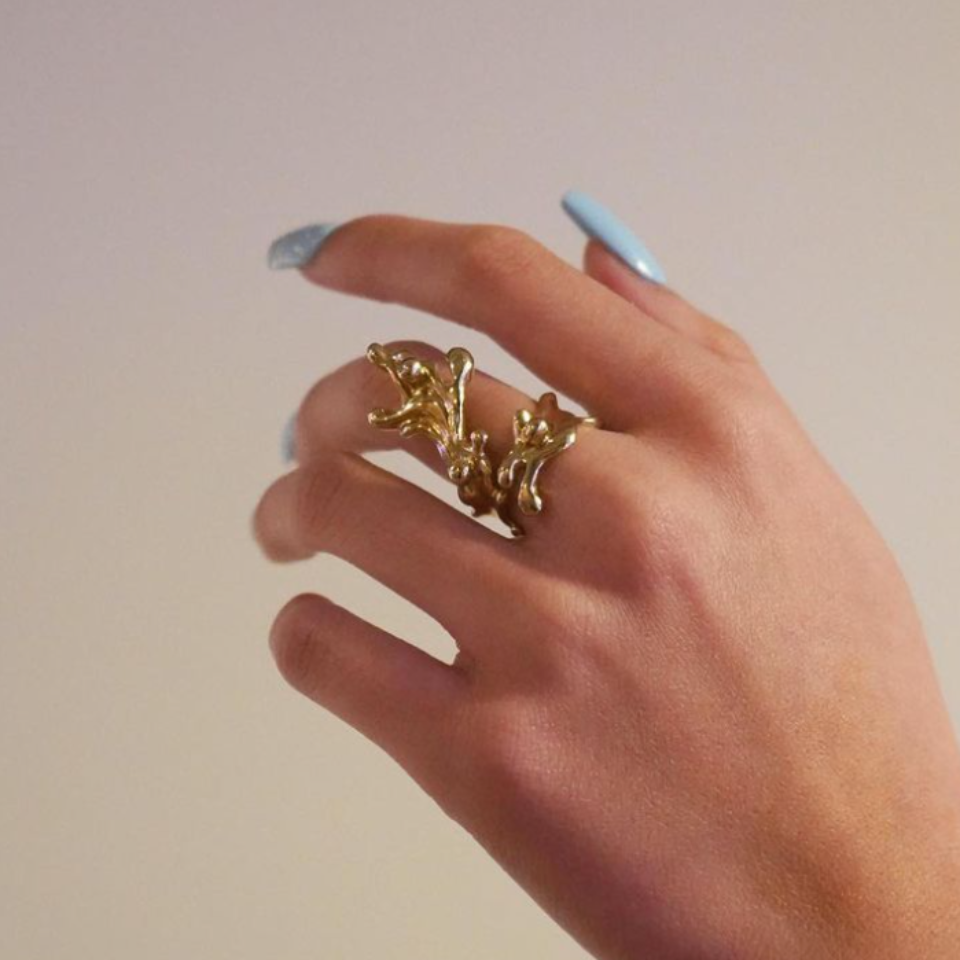 Boba Tea Splash & Bubbles Ring: Handmade - SUBLIMA Jewelry