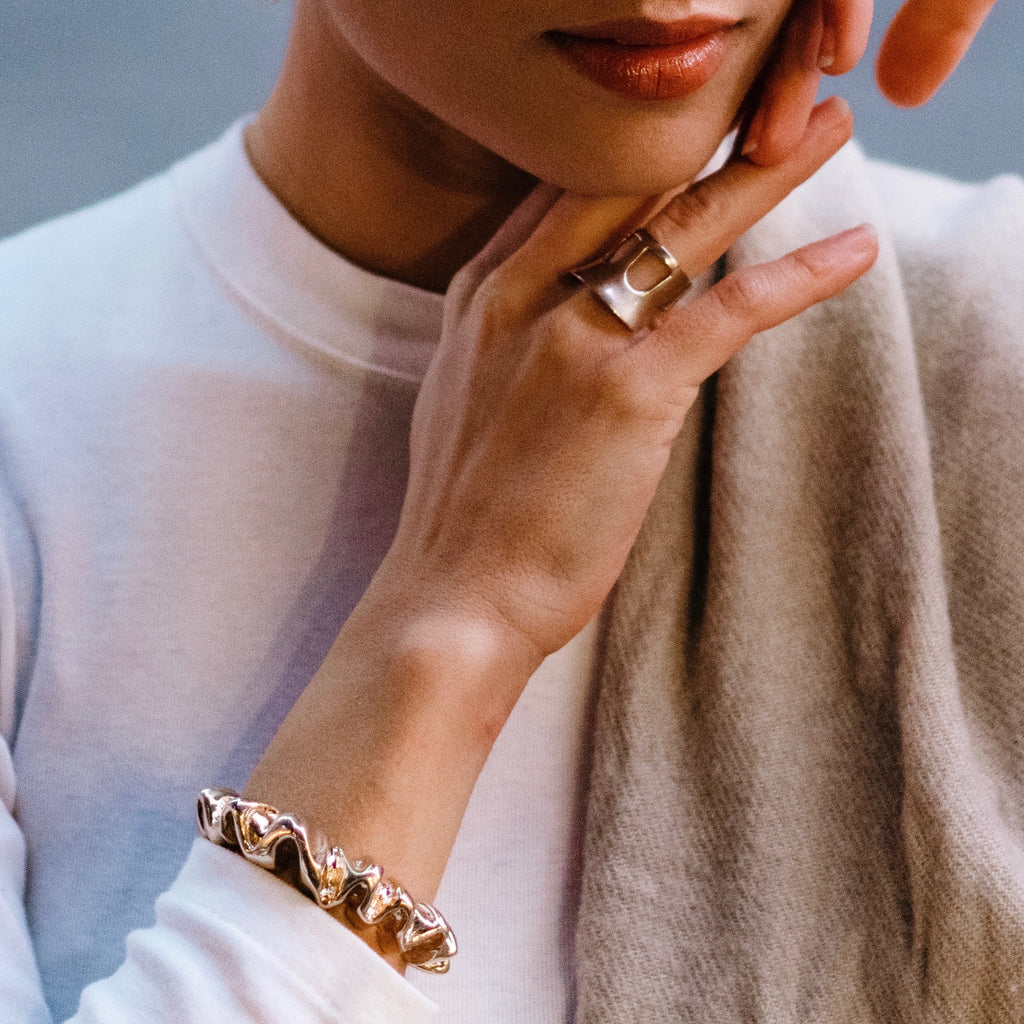 Scrunchie Cuff Bracelet: Handmade - SUBLIMA Jewelry